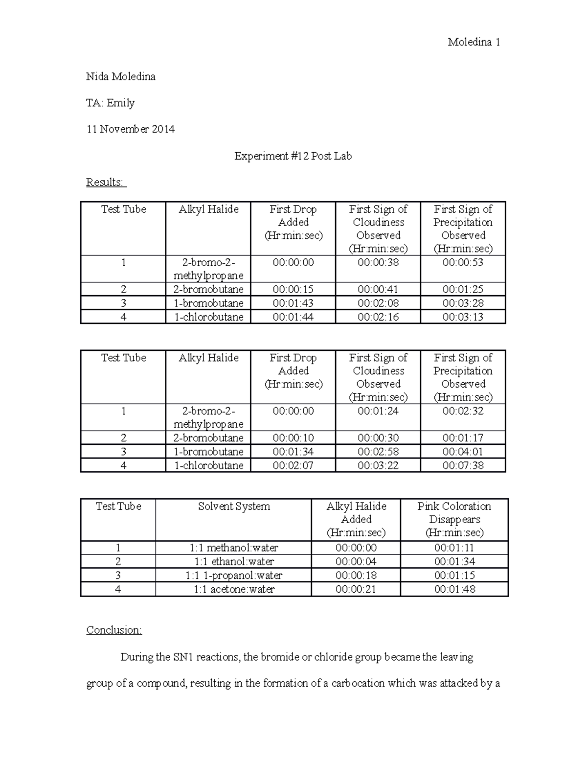 Post Lab 12 Just A General Lab Report Of Org Labs Including Reagents post-lab-12-just-a-general-lab-report-of-org-labs-including-reagents