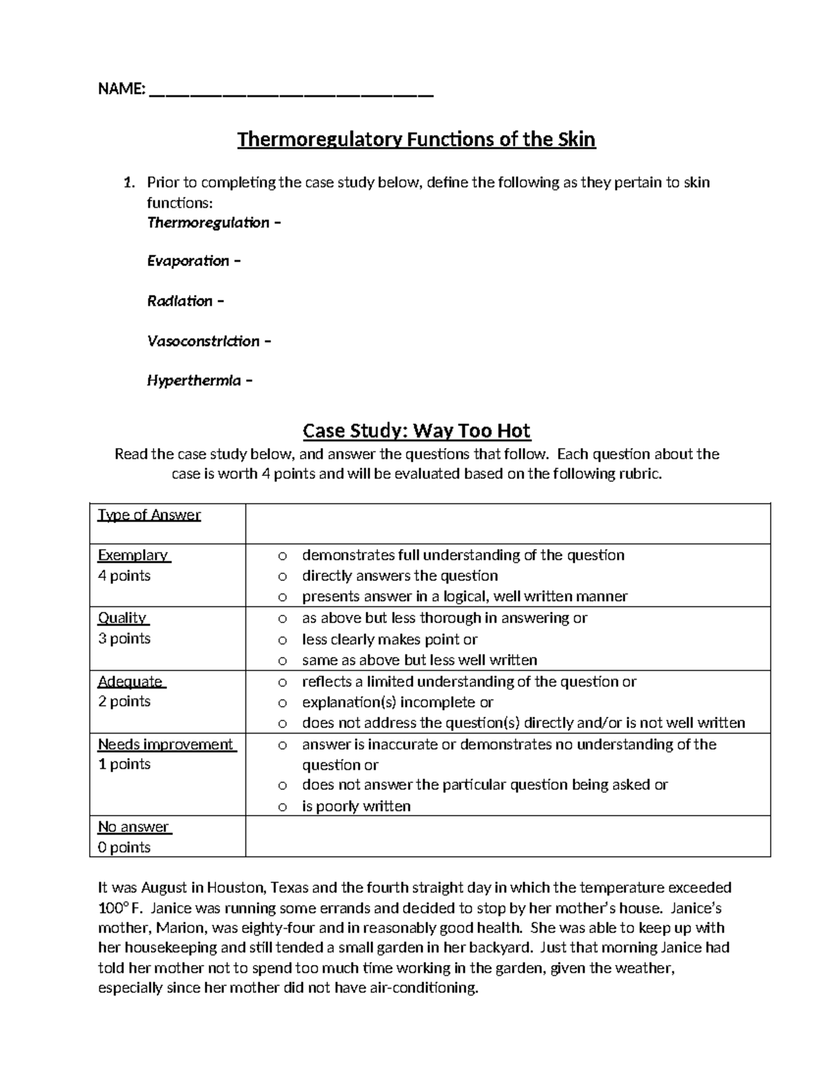 Skin Case Study - Way Too Hot - NAME ...