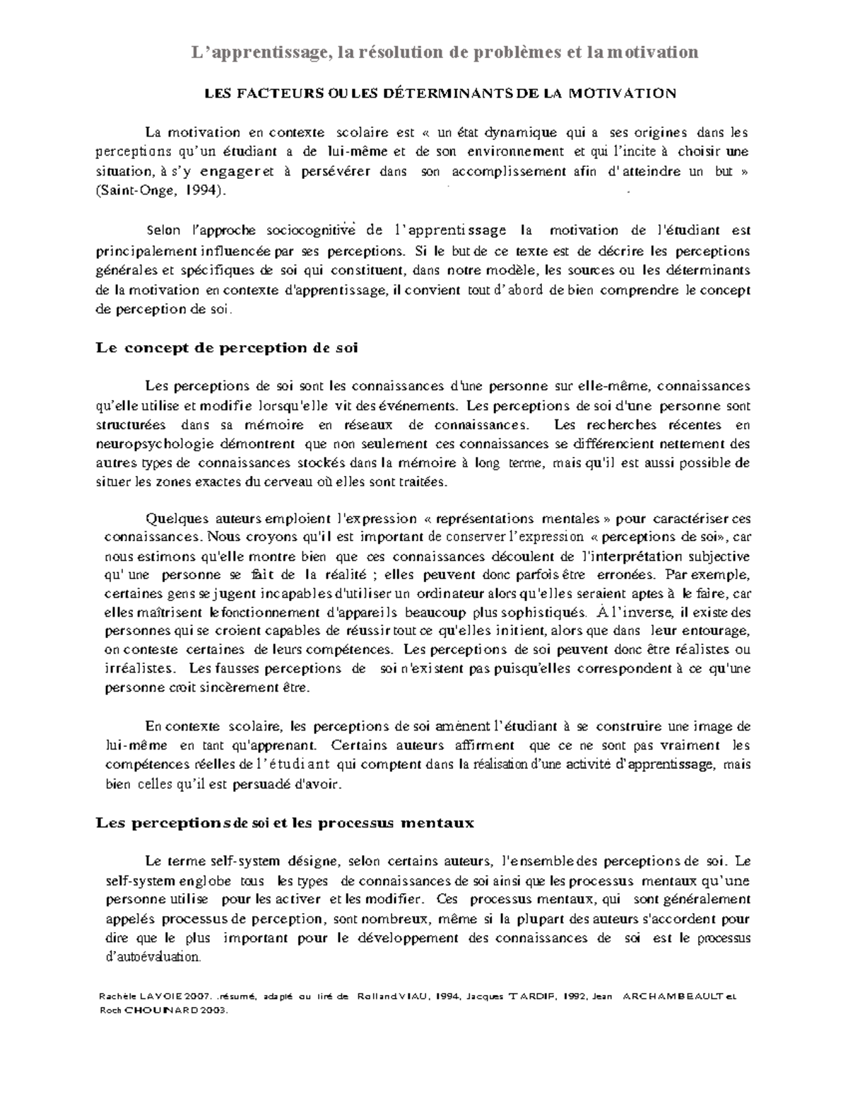 Module 1 texte 2 - L’apprentissage, la résolution de problèmes et la ...