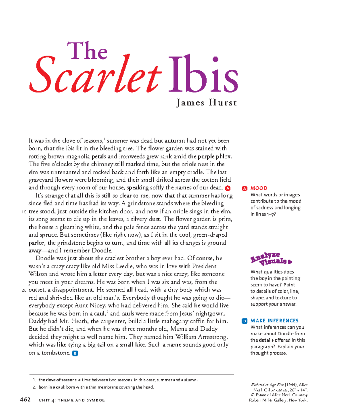 Ezra J - The Scarlet Ibis by James Hurst - It was in the clove of ...