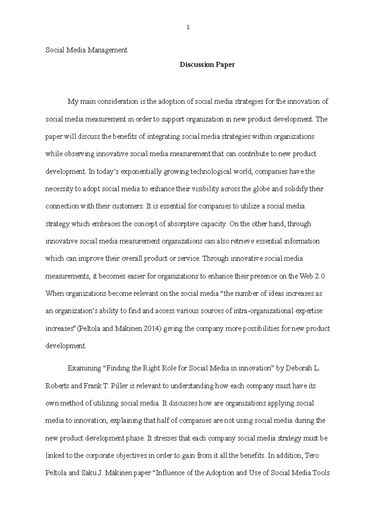 Social Media NP Develop - Social Media Management Discussion Paper My ...