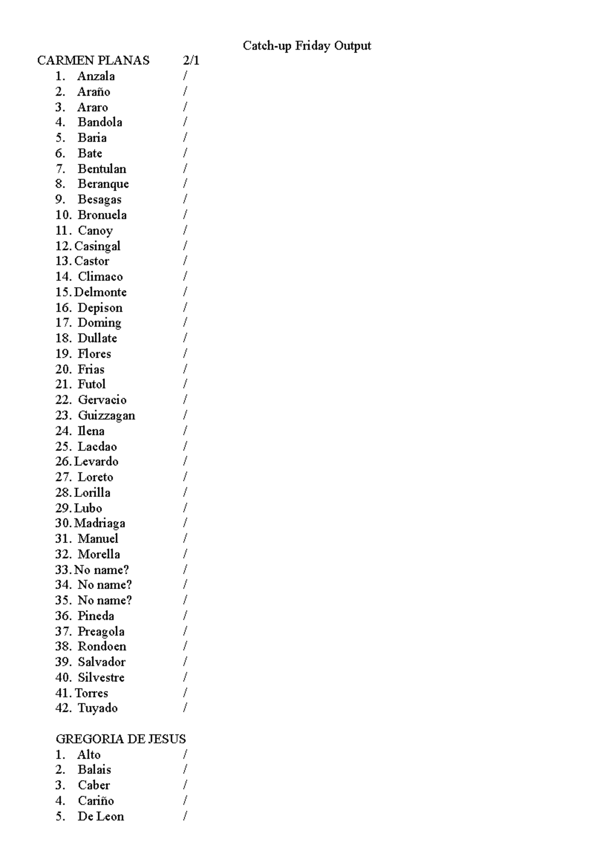 Catch up activity - Catch-up Friday Output CARMEN PLANAS 2/ Anzala ...