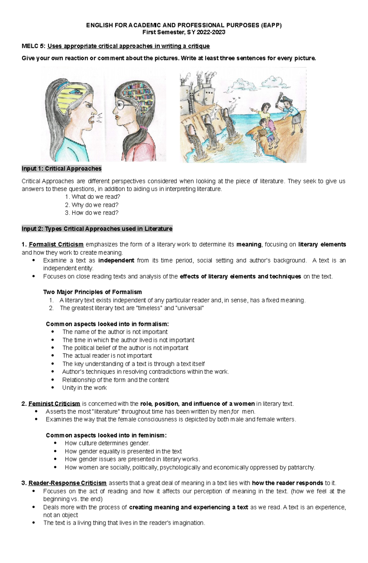 EAPP IM6 Critical Approaches - ENGLISH FOR ACADEMIC AND PROFESSIONAL ...