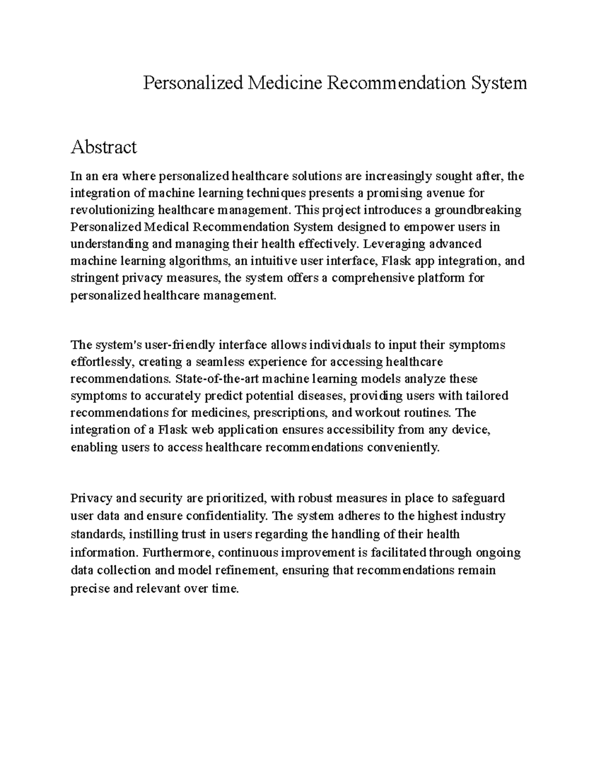 Medicine Recommendation System - Personalized Medicine Recommendation ...