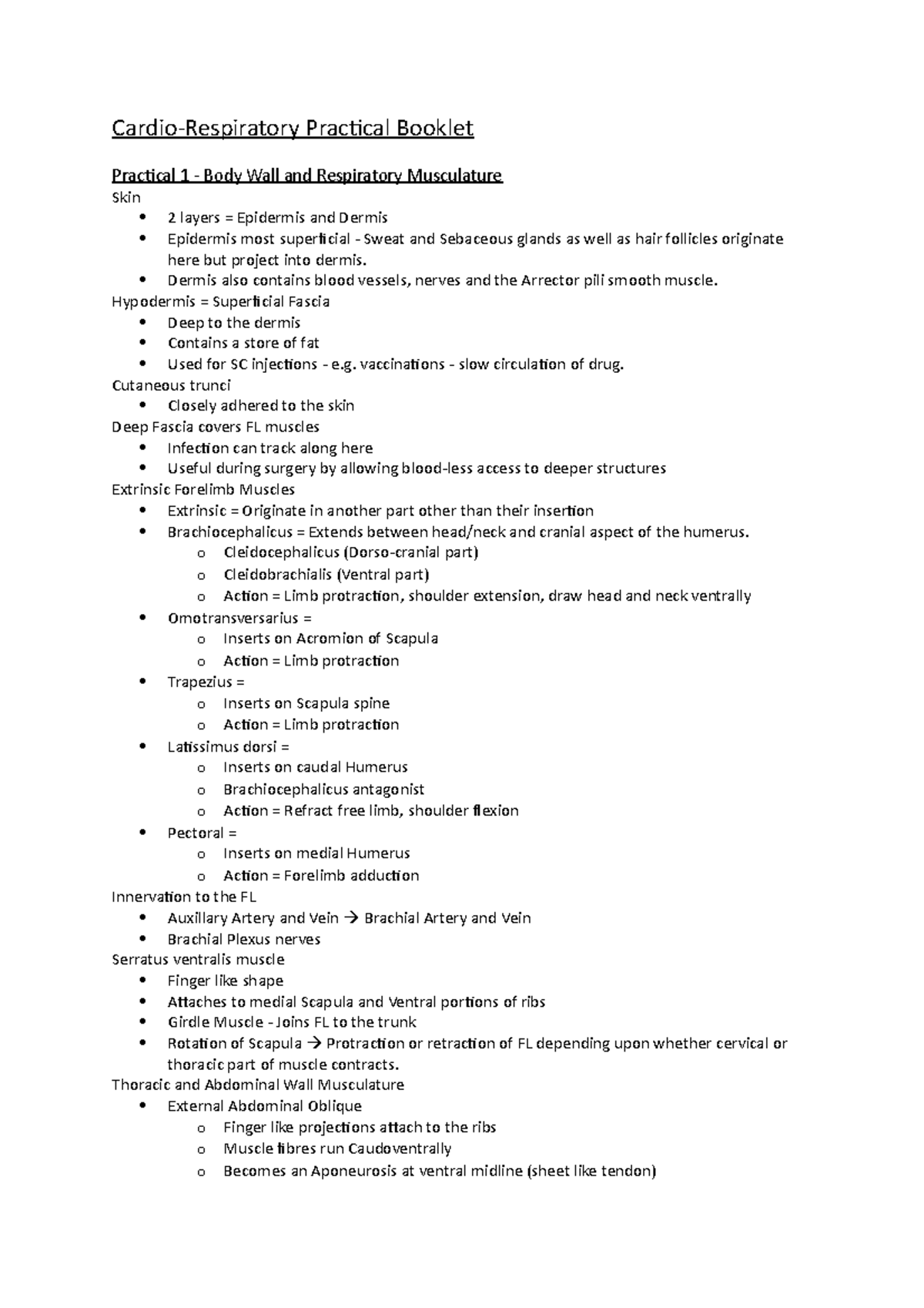 Cardiorespiratory Practical Booklet - Cardio-Respiratory Practical ...