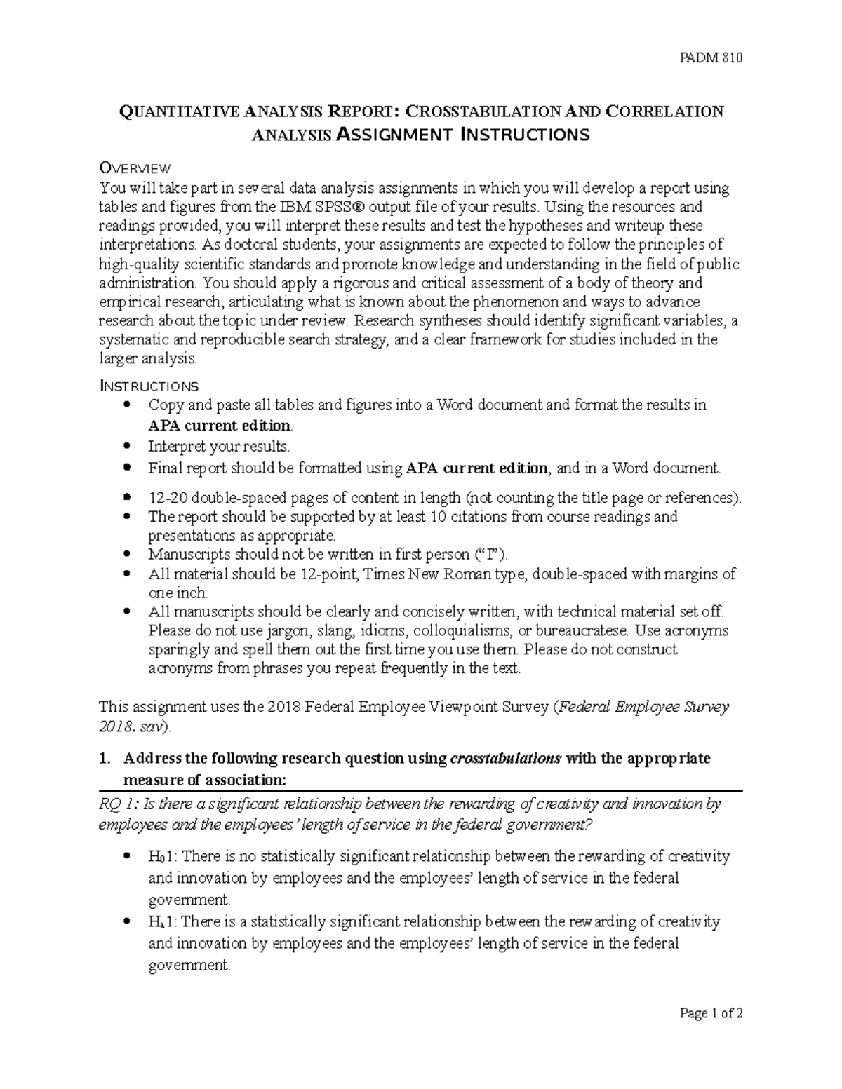 Quantitative Analysis Report Crosstabulation And Correlation Analysis ...