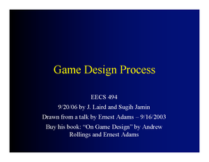 Lecture 3-arcade-2d EECS 494 Fall 2008 - Arcade Games: 2D Graphics John ...