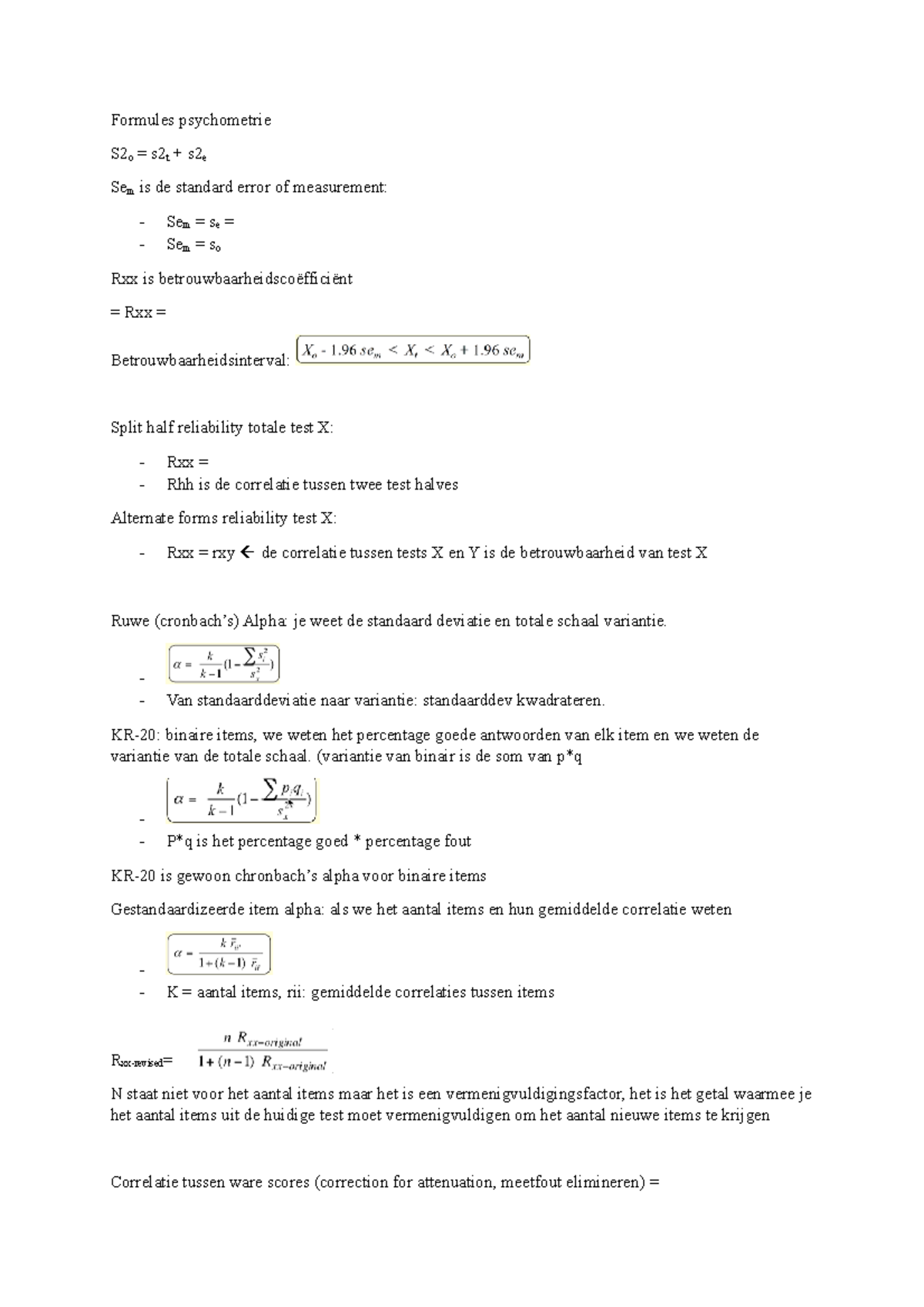 Formules psychometrie - Van standaarddeviatie naar variantie ...