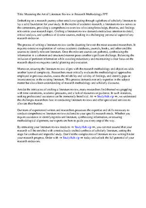 How Many Pages Should A Literature Review Have - When it comes to ...