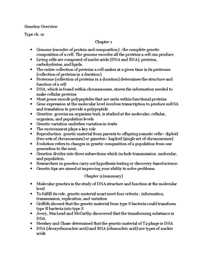 Chapter 14-16 and 19 genetics - Chapter 14 Level of gene expression can ...