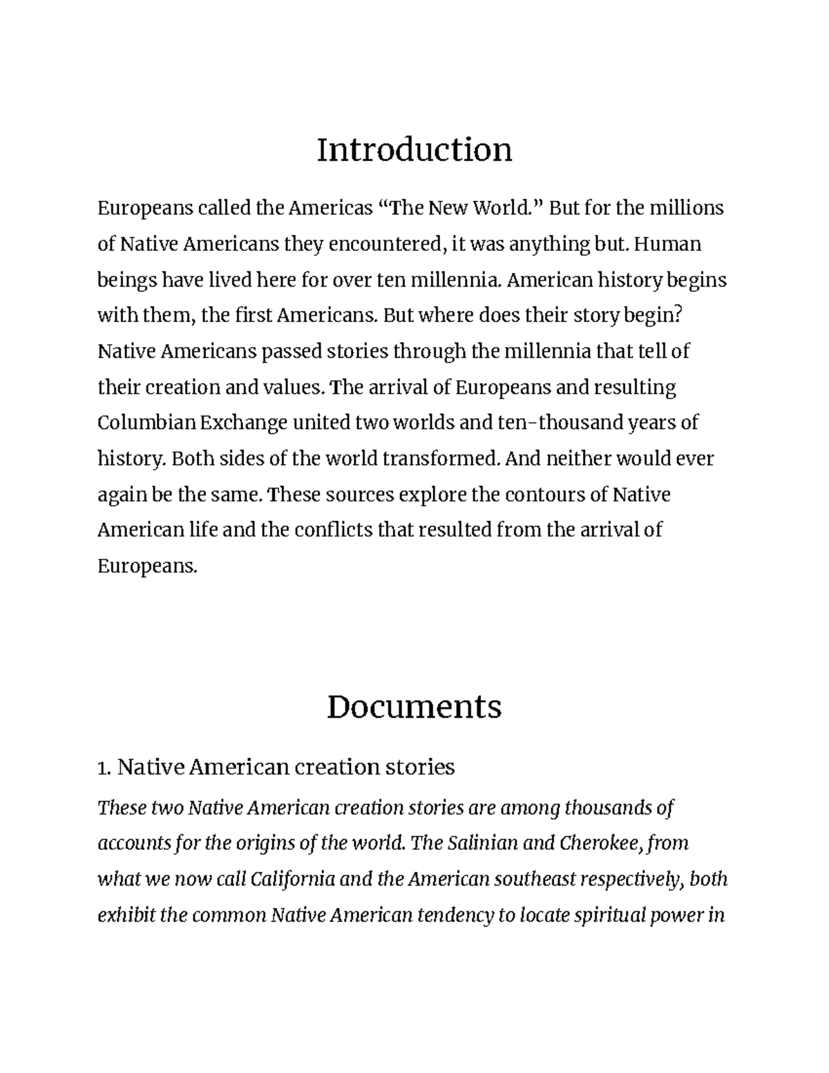 Indiginous America Ch.1 Early US History - Introduction Europeans ...