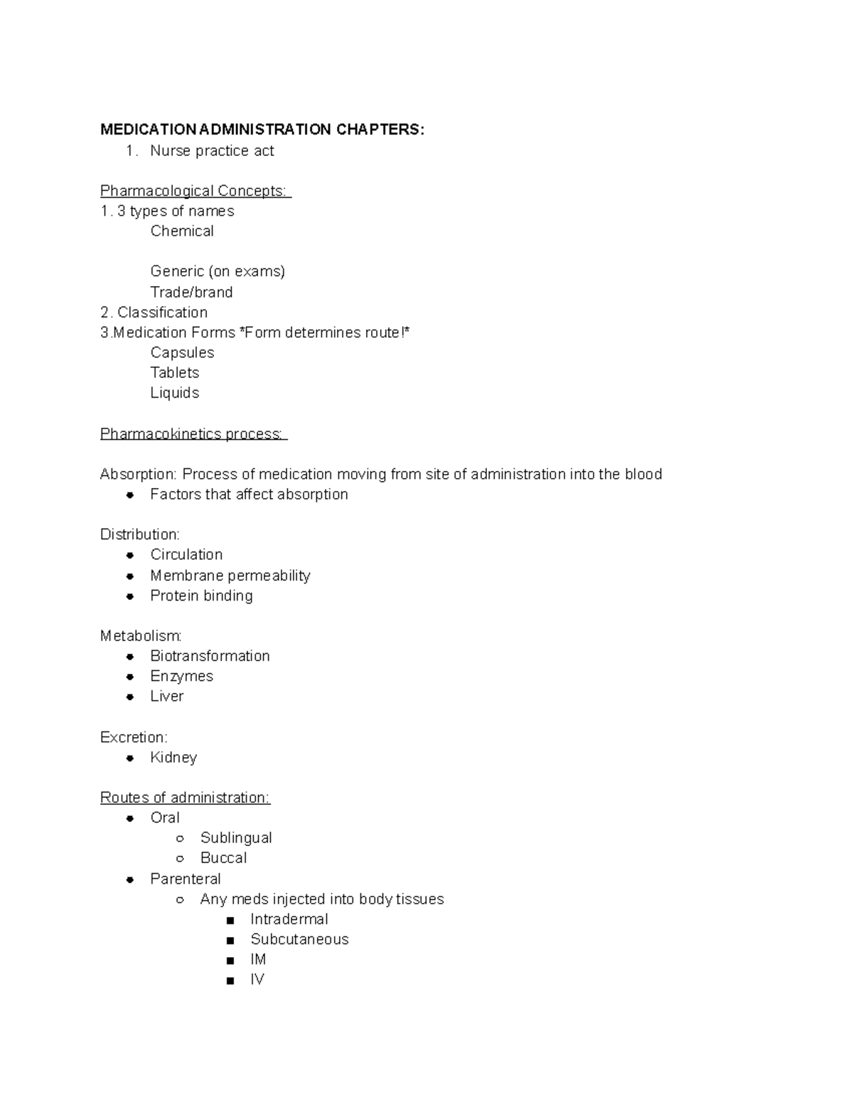 NURS 300 Exam 2 study guide - MEDICATION ADMINISTRATION CHAPTERS: Nurse ...