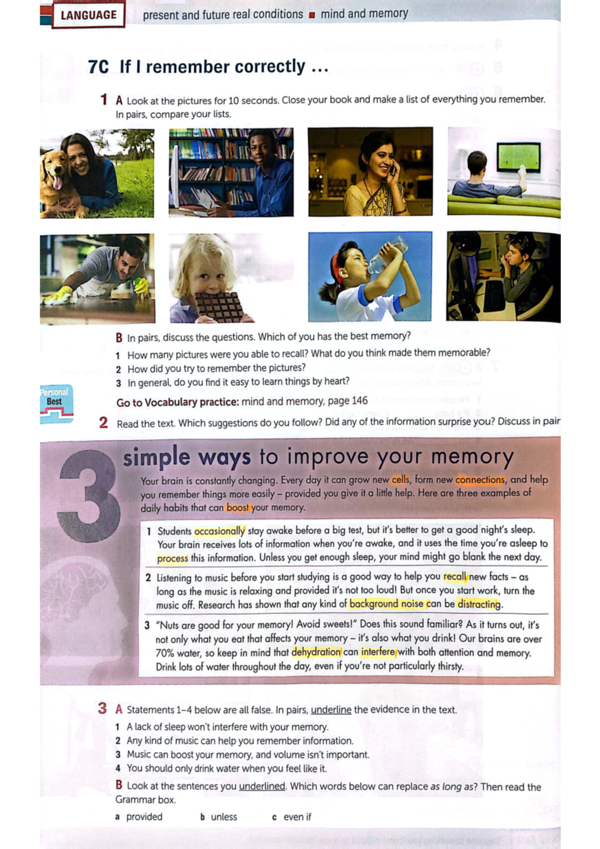 Unit 7C 7D personal best - LANGUAGE present and future real conditions ...