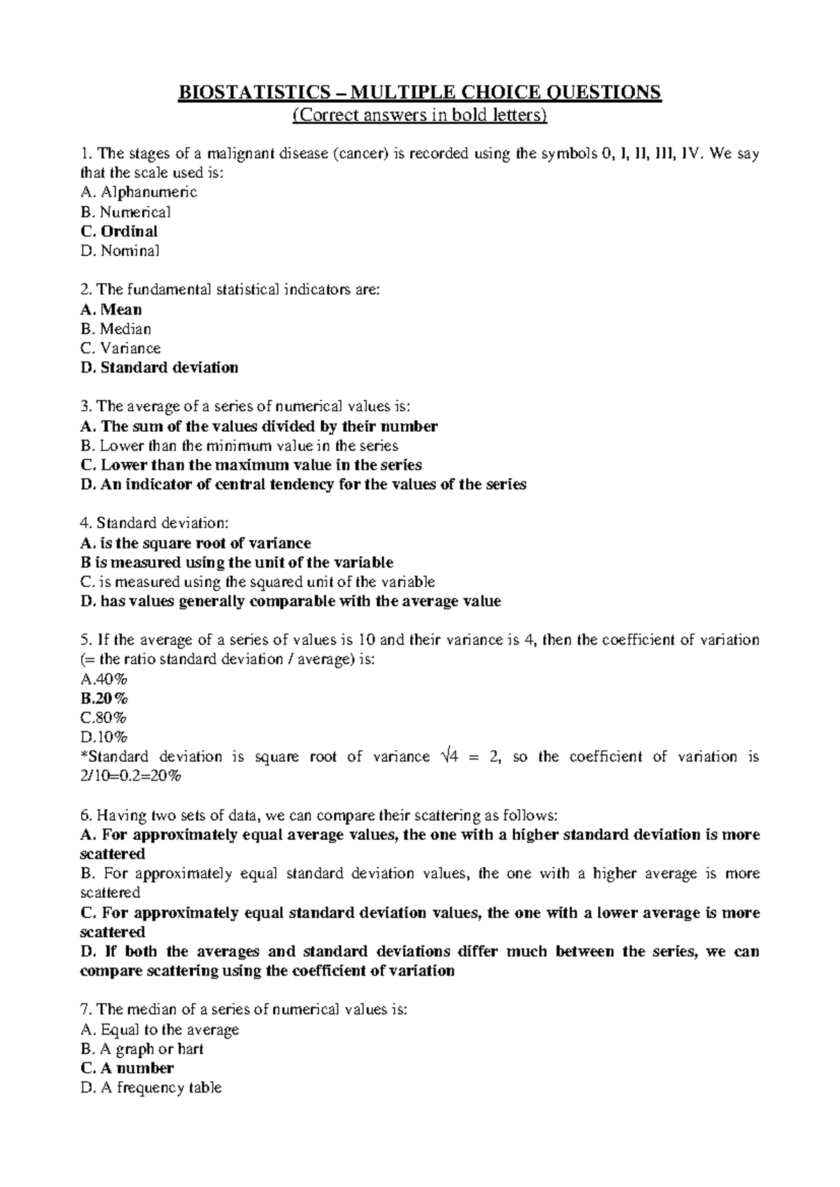 Biostatistics - Multiple choice questions(0)-1 - BIOSTATISTICS – MULTIPLE CHOICE QUESTIONS ...