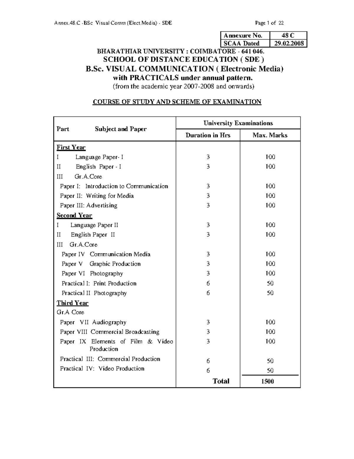 Bsc an48c - Visual Communication Syllabus - Annexure No. 48 C SCAA ...