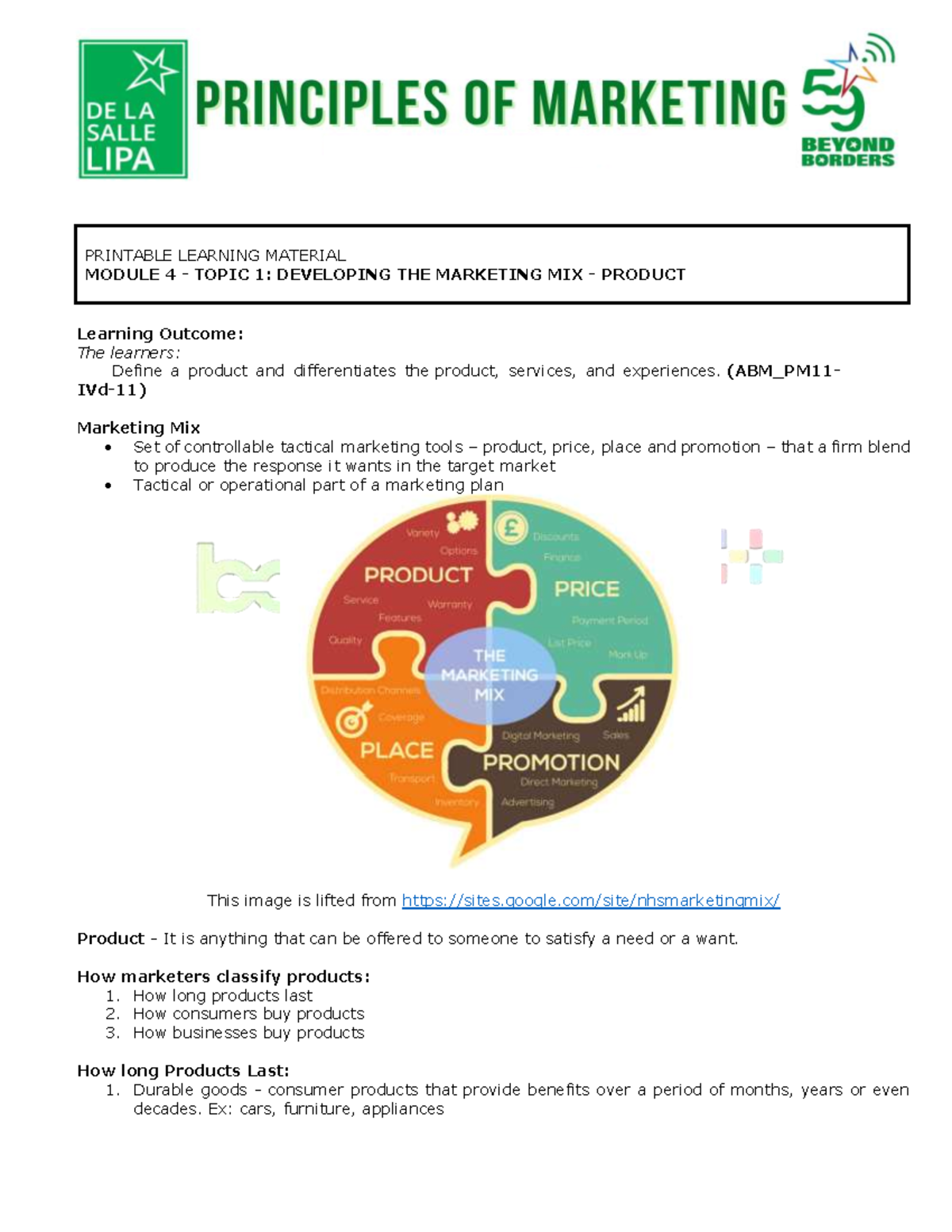 LM Module 4 Topic 1 Markprin SY 22 23 - PRINTABLE LEARNING MATERIAL ...