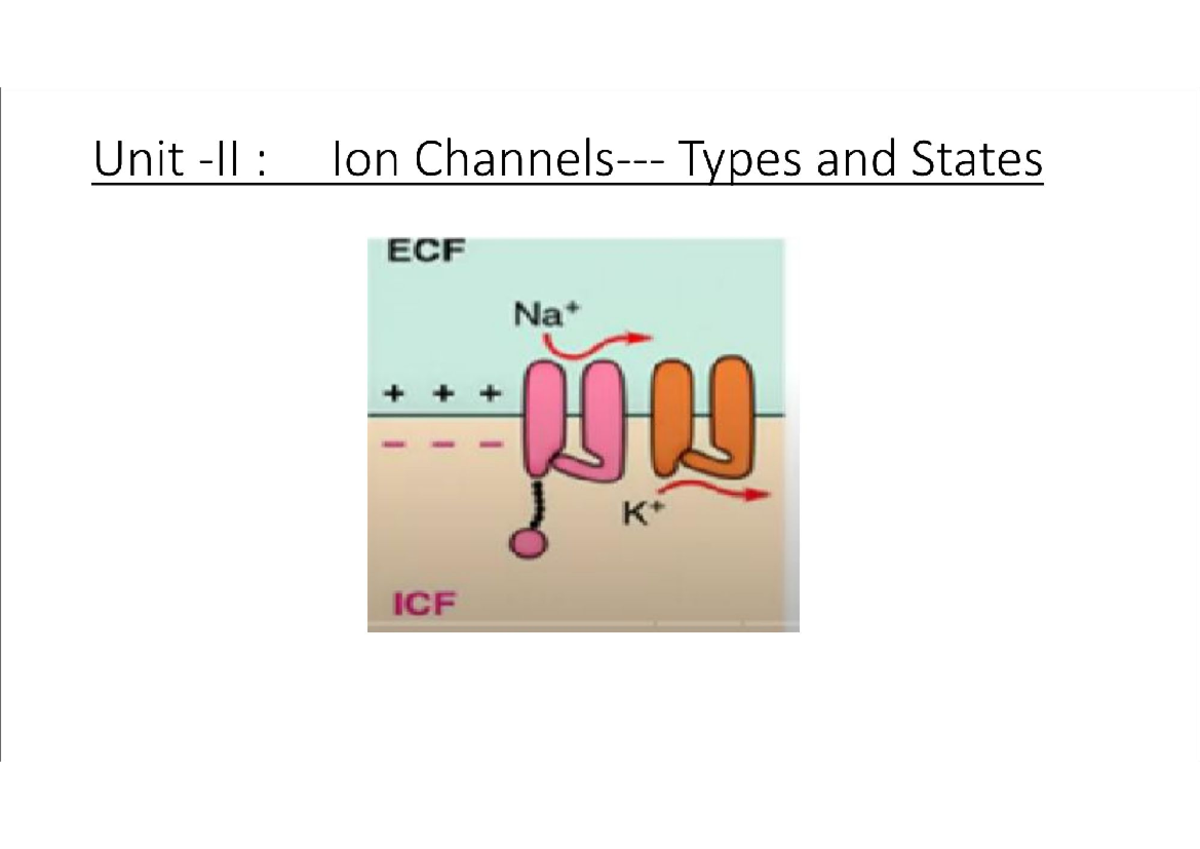 2. Unit 2 - unit 2 - Unit : lon and States ECF Na K1 ICF Pore Structure ...