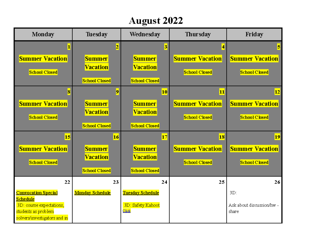 Calendar 2022-2023 - DSFewsrhfsrtd - August 2022 Monday Tuesday ...