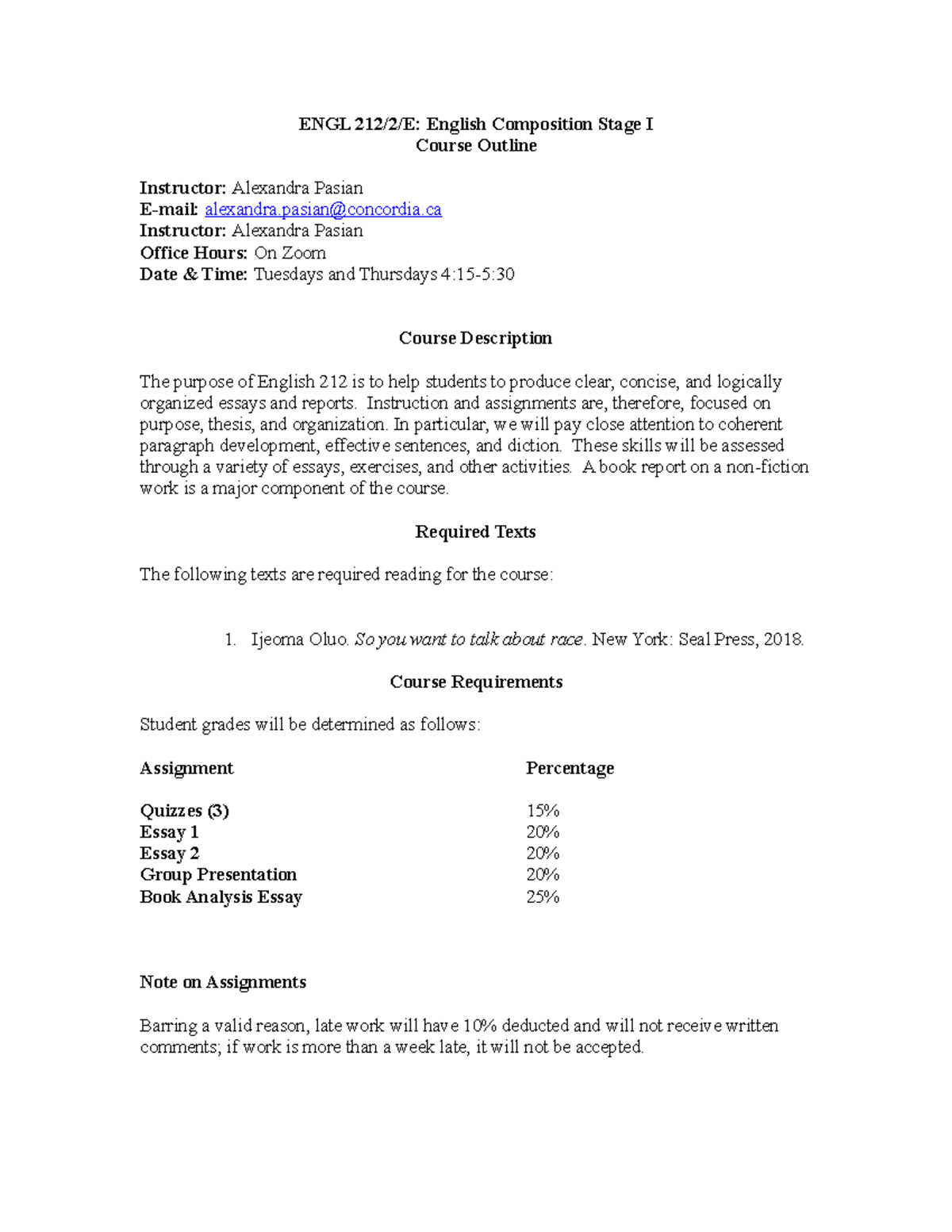 Course Outline And Description ENGL 212 2 E English Composition course-outline-and-description-engl-212-2-e-english-composition