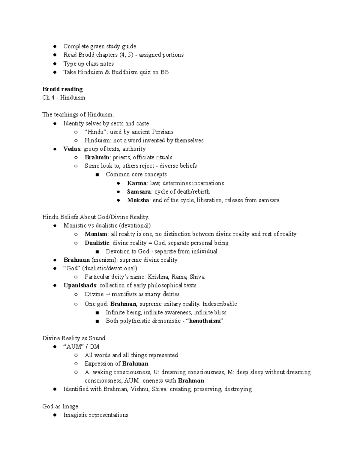 Exam 1 study guide - World Religions notes - Complete given study guide ...