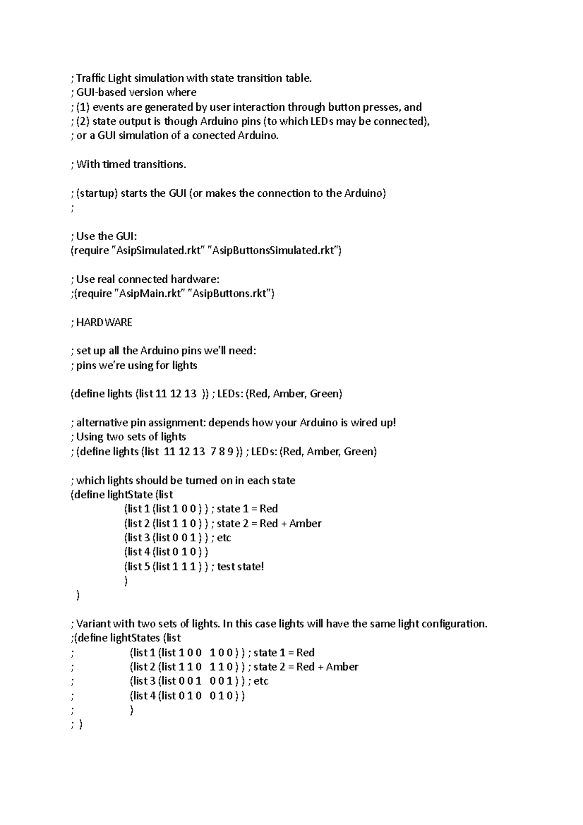 Traffic Light simulation with state transition table - ; GUI-based ...