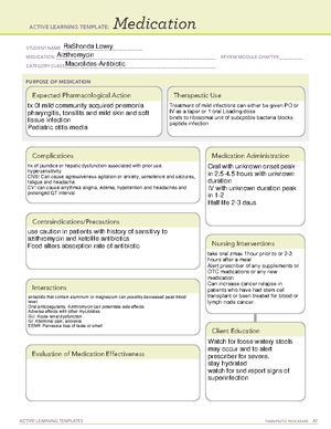 Schizophrenia - ATI template - ACTIVE LEARNING TEMPLATES TherapeuTic ...