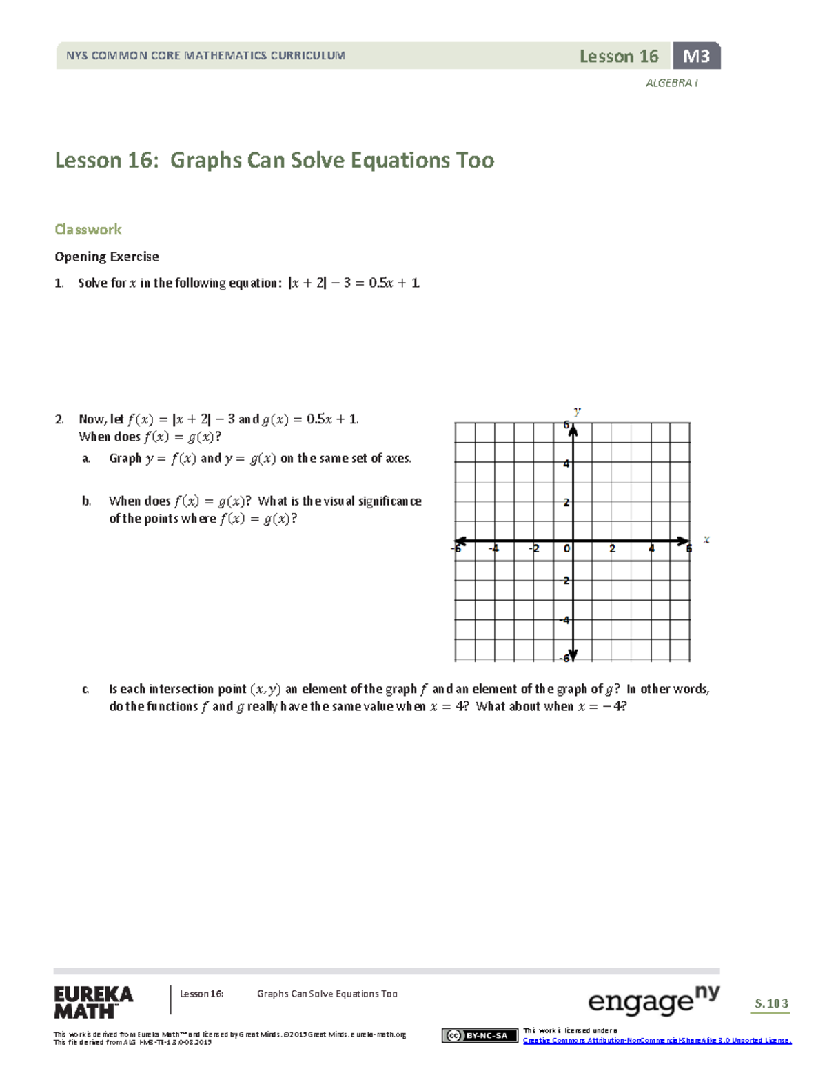 Algebra i m3 topic c lesson 16 student - ALGEBRA I Lesson 16: Graphs ...
