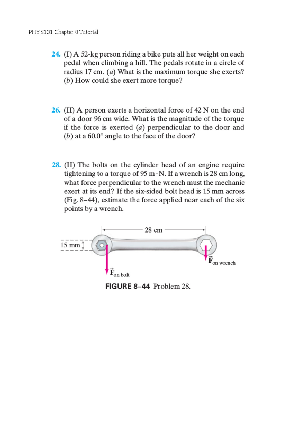 Tutorial - Chapter 8 - PHYS133 - PHYS131 Chapter 8 Tutorial - Studocu