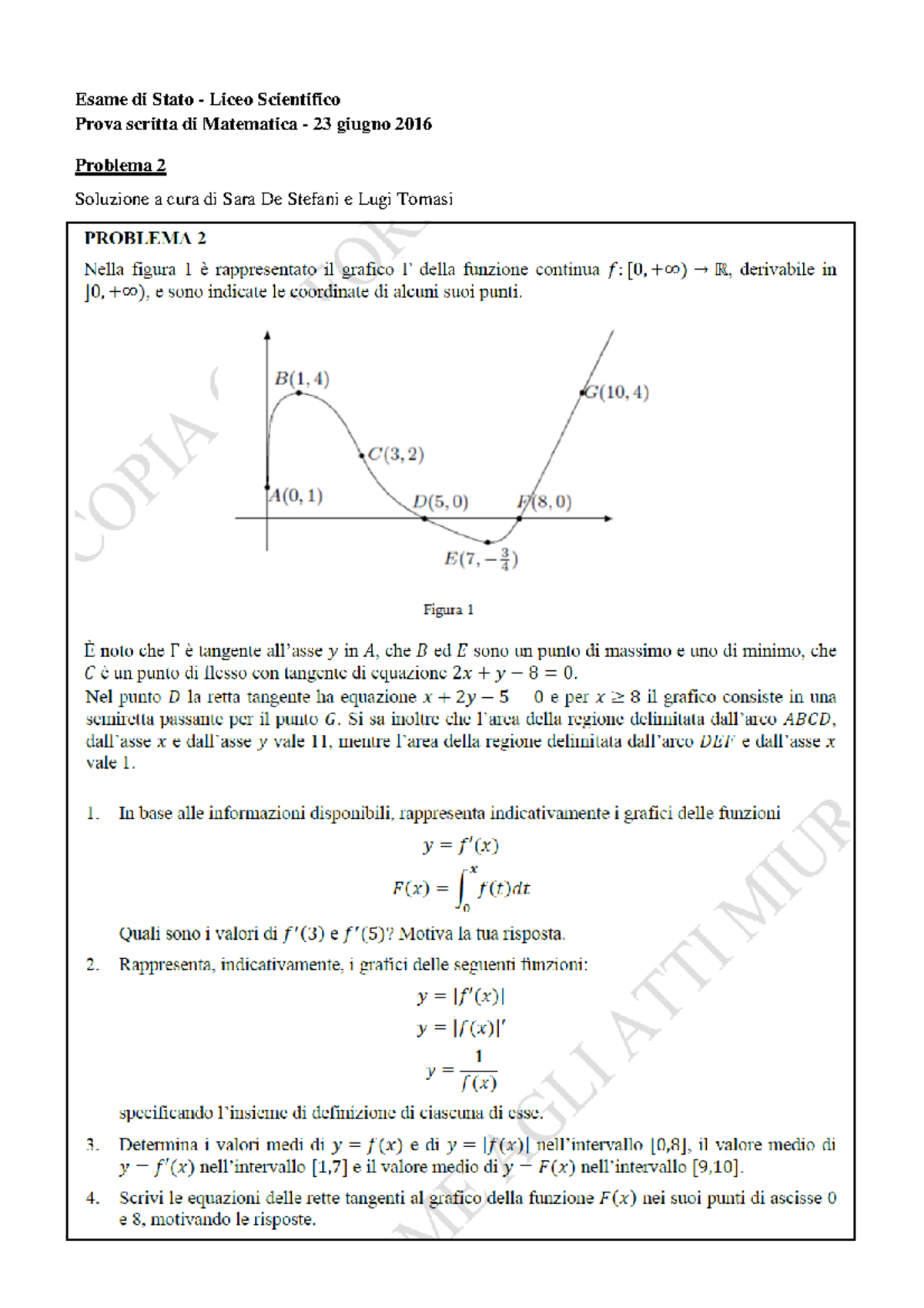 Problema 2 - Esame di Stato - Liceo Scientifico Prova scritta di ...