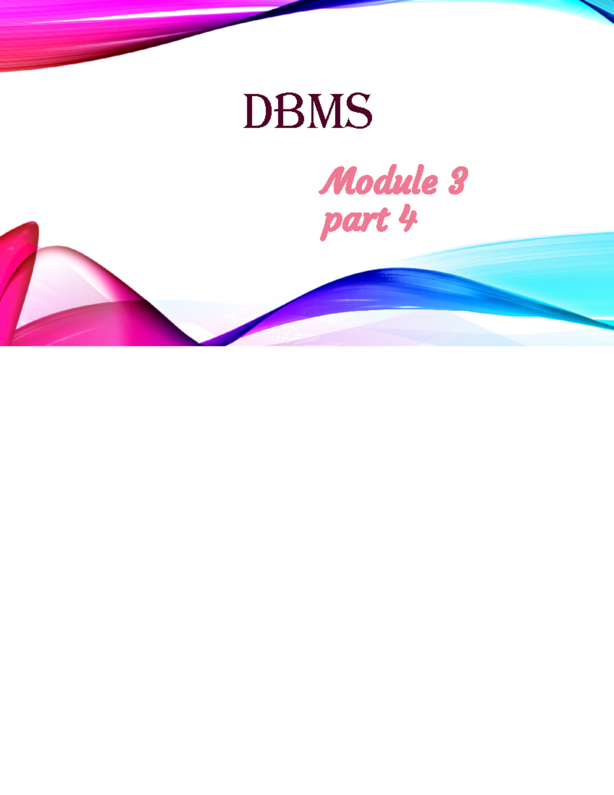 M3 4 Dbms Dbms Module 3 Part 4 Index Indexing Single Level Indices