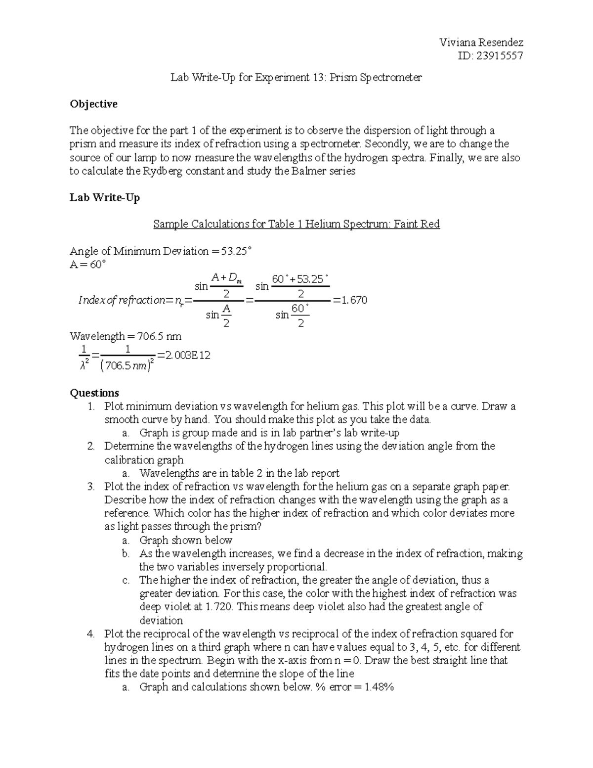 Experiment 13 - Lab Example - Viviana Resendez ID: 23915557 Lab Write ...