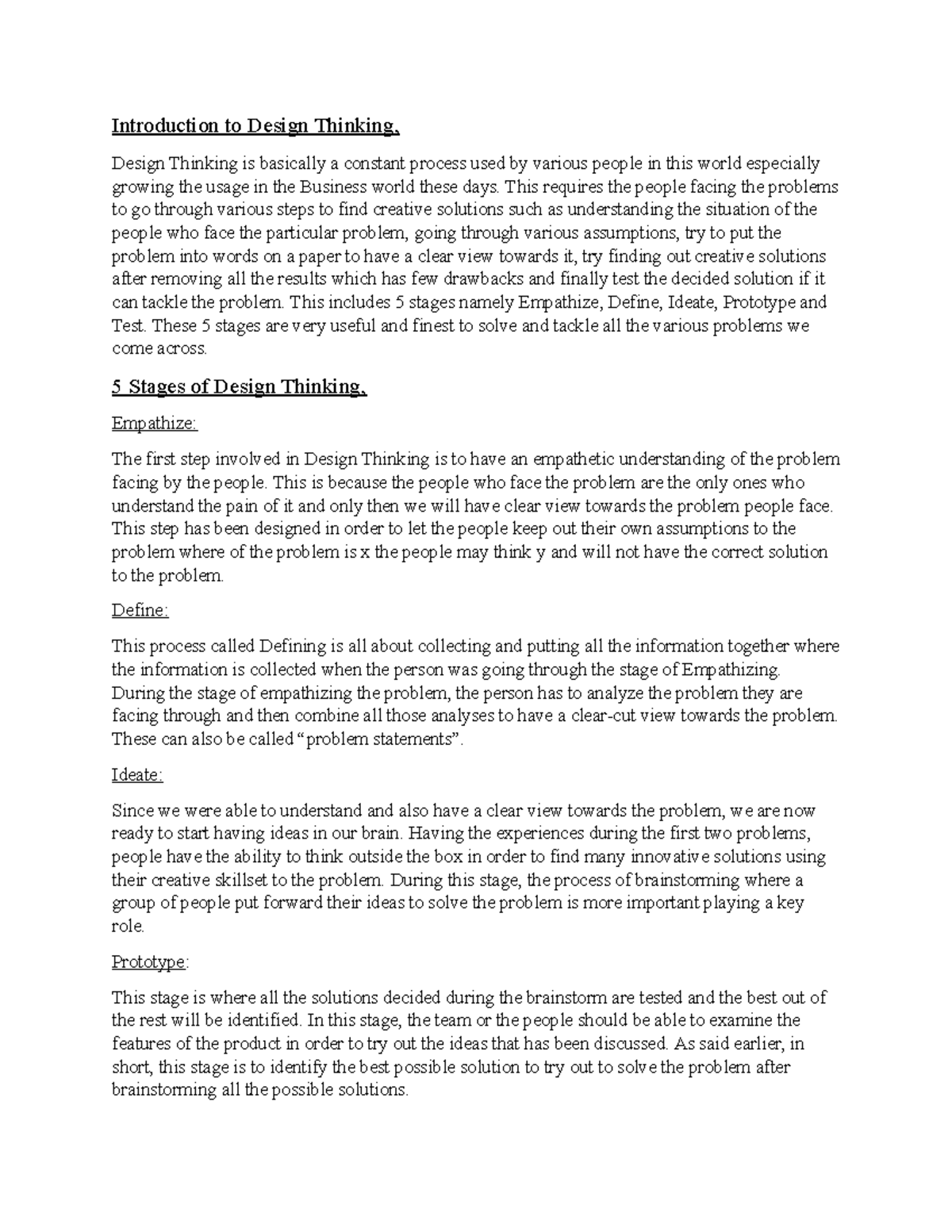 Introduction to Design Thinking - Introduction to Design Thinking ...