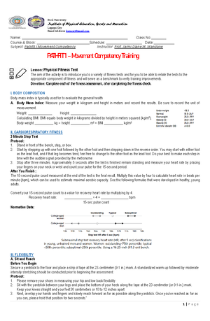 Movement Competency Training - PATHFit 2 - Studocu