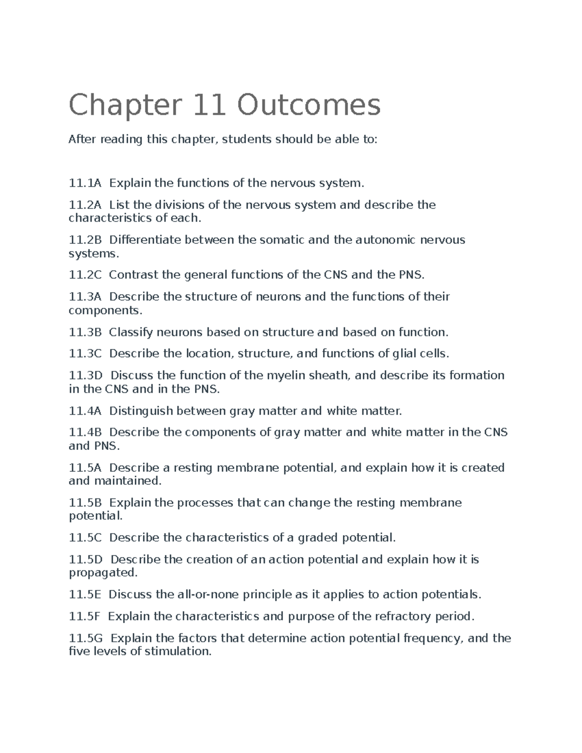 Chapter 11 Outcomes & Outline - Chapter 11 Outcomes After reading this ...