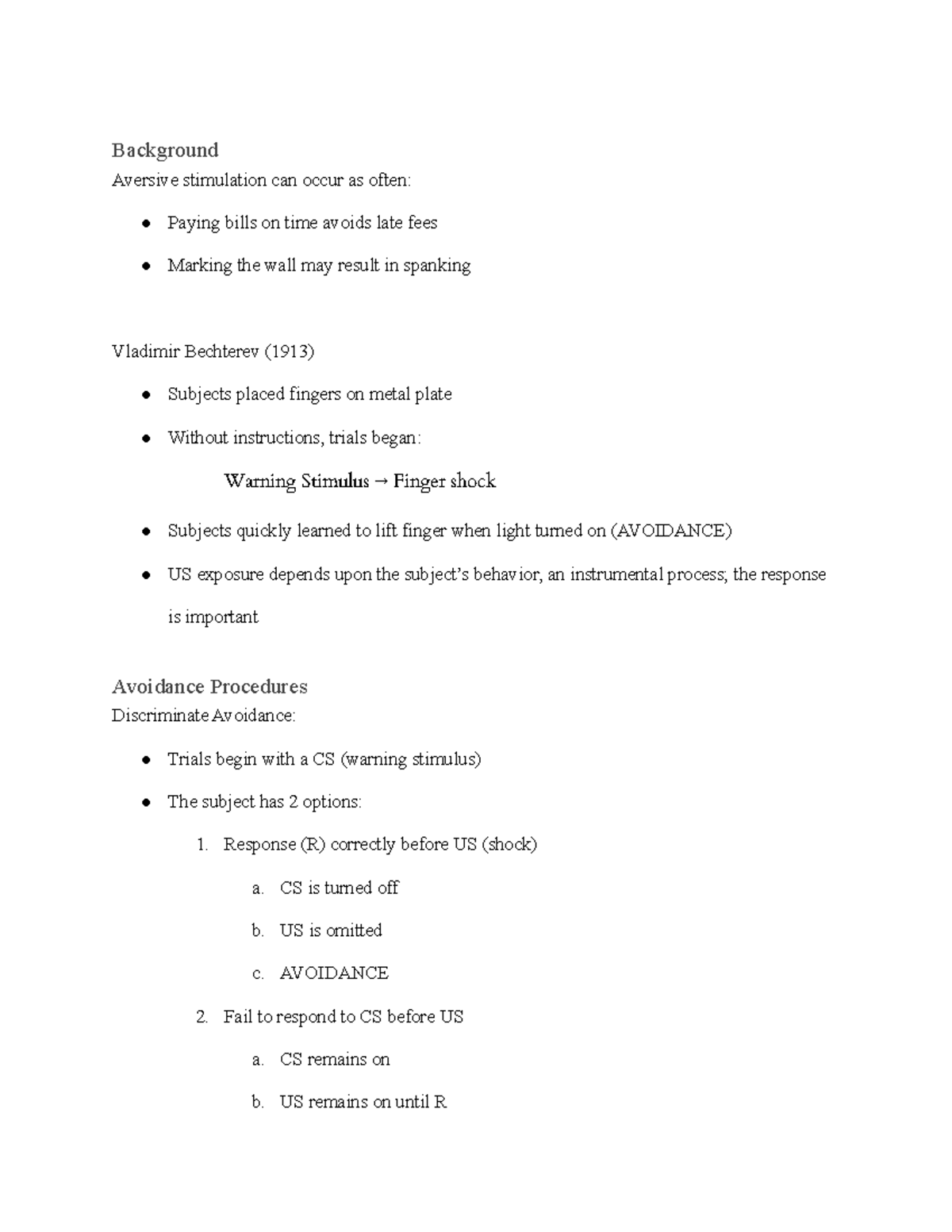 Aversive Control - Background Aversive stimulation can occur as often ...