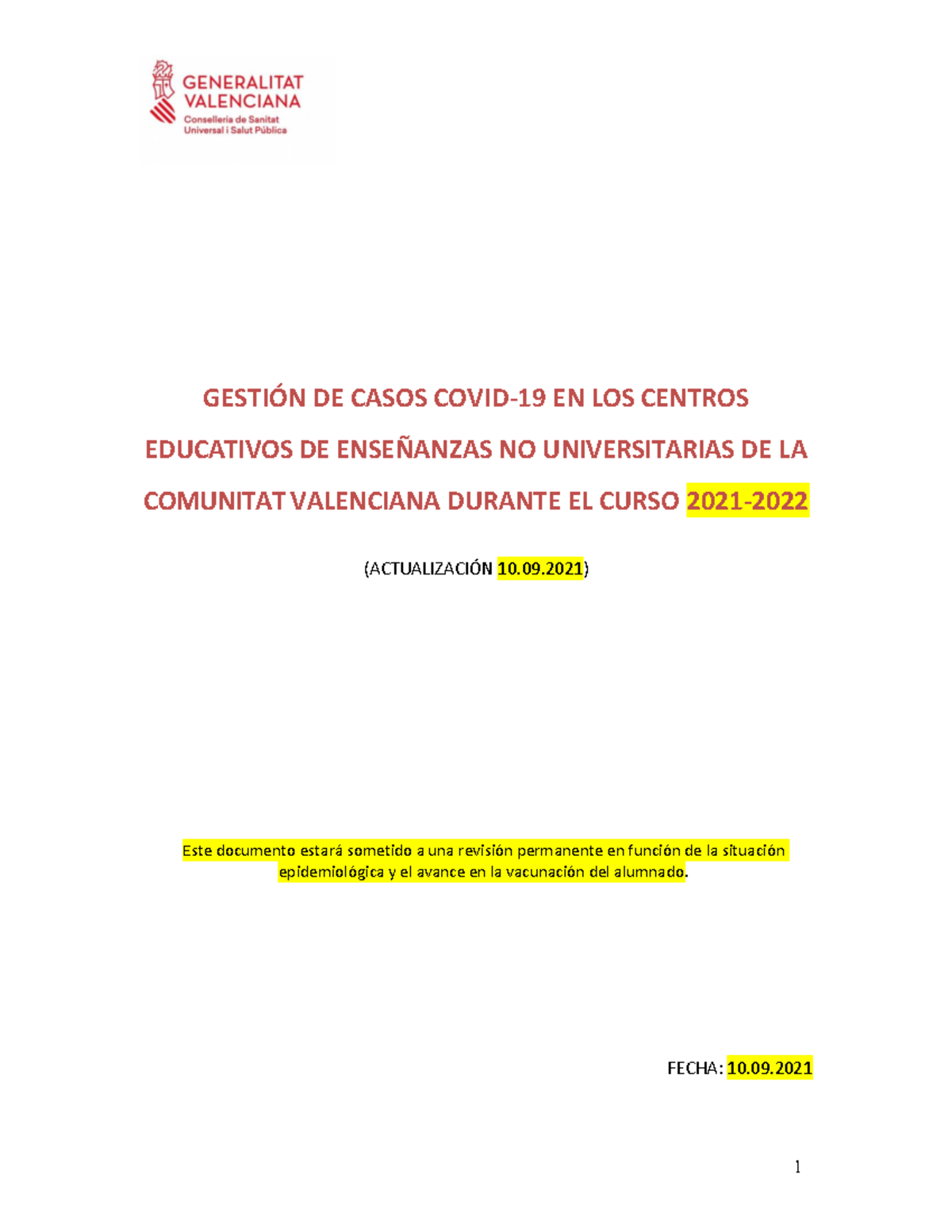 Gui-acastellano - Muy bn - GESTI”N DE CASOS COVID-19 EN LOS CENTROS EDUCATIVOS DE ENSE—ANZAS NO ...