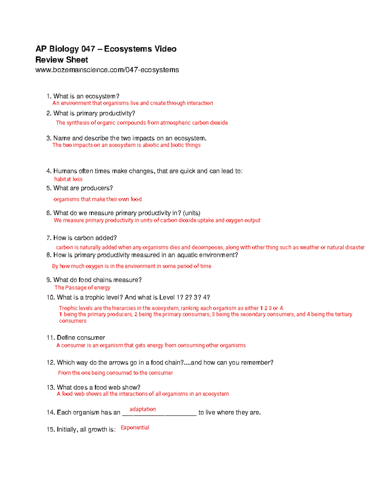 Kami Export - Bozeman-Ecosystems - AP Biology 047 – Ecosystems Video ...