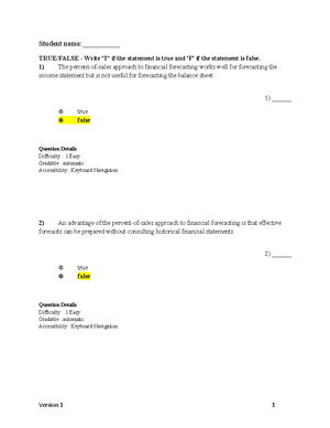 Chapter 01 Test version 1 - Student name:__________ TRUE/FALSE - Write ...