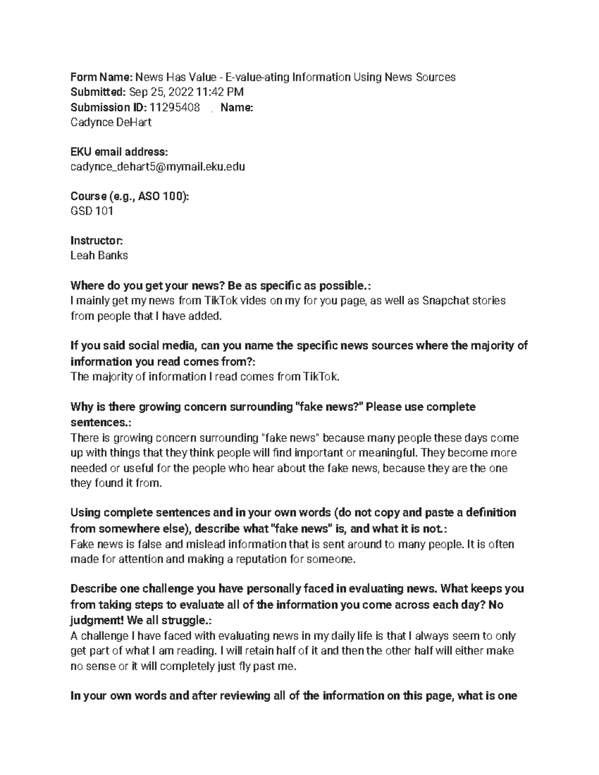 Fake News Articles Assignment - Form Name: News Has Value - E-value ...