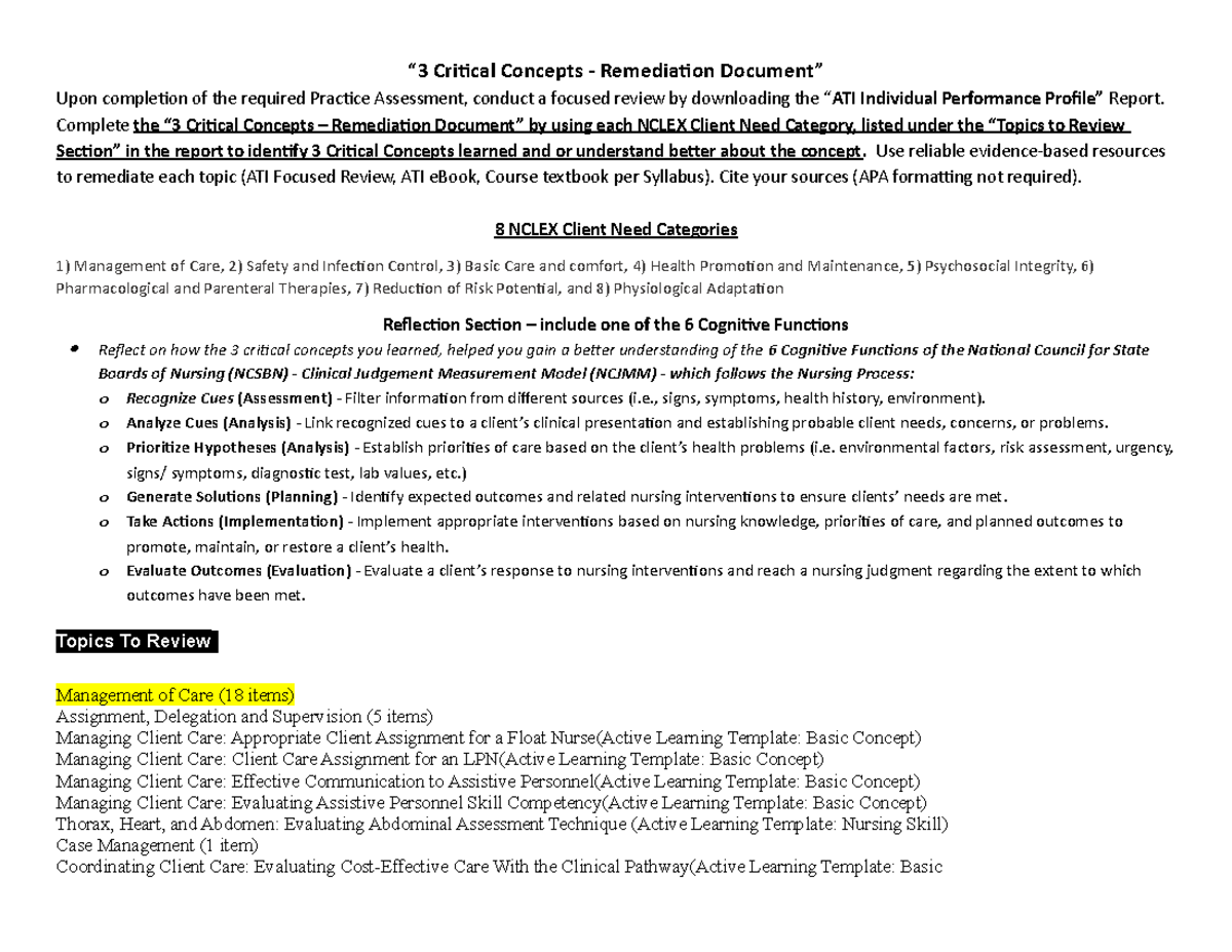 Leadership Practice A Remediation - “3 Critical Concepts - Remediation ...