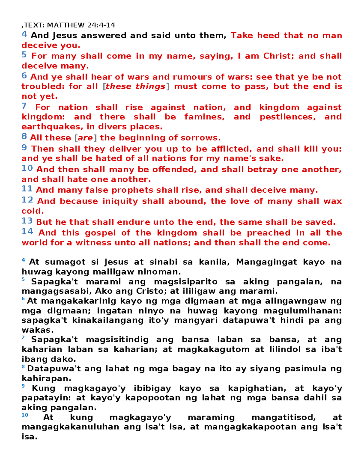 Falling AWAY - Preaching outline - ,TEXT: MATTHEW 24:4- 4 And Jesus ...