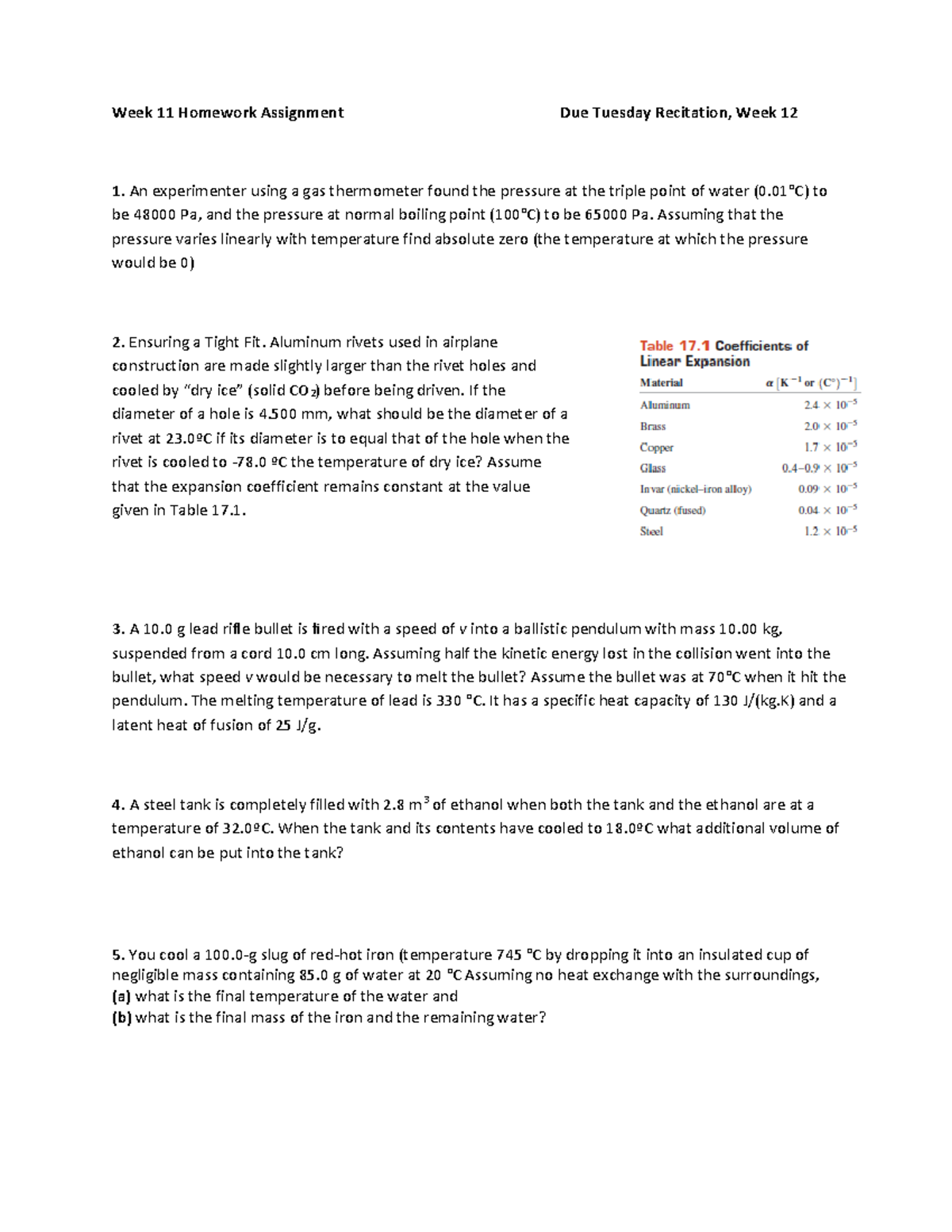 Week 11 Homework Assignment - 33 106 - CMU - Studocu