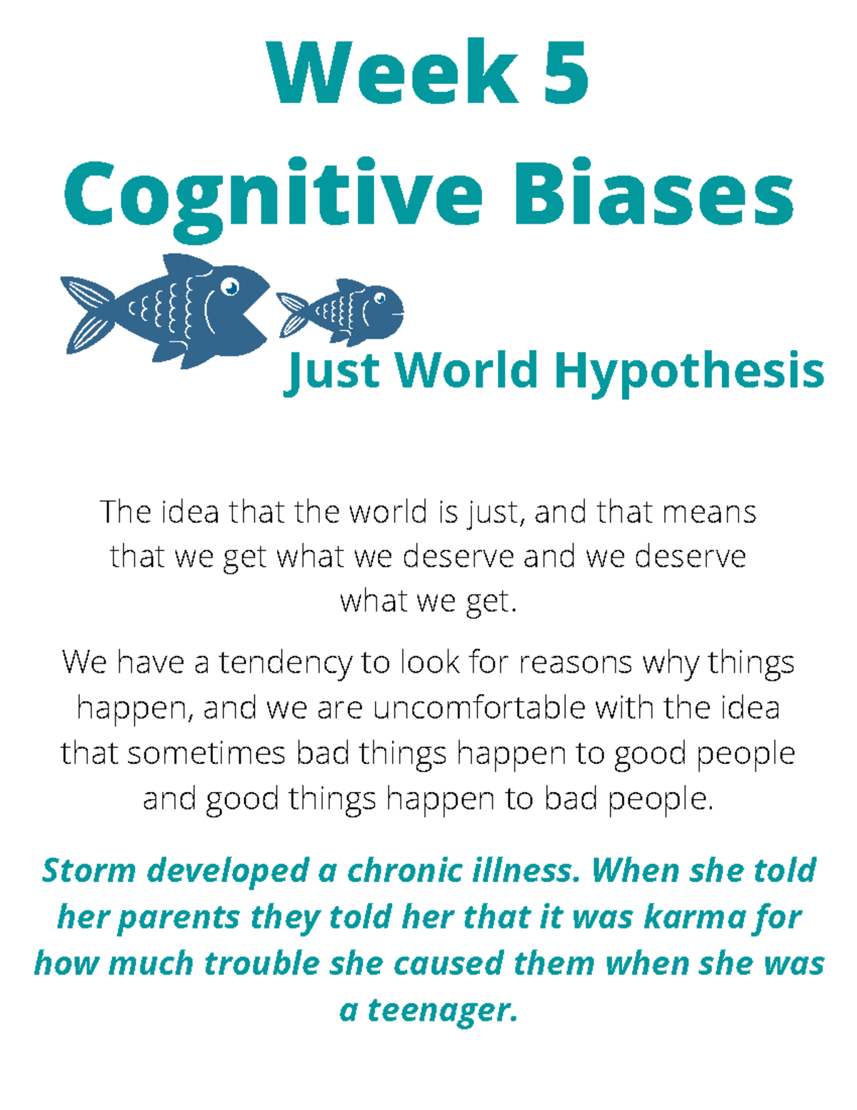 Week 5 Cognitive Biases - PSYC 2480 - U of M - Studocu