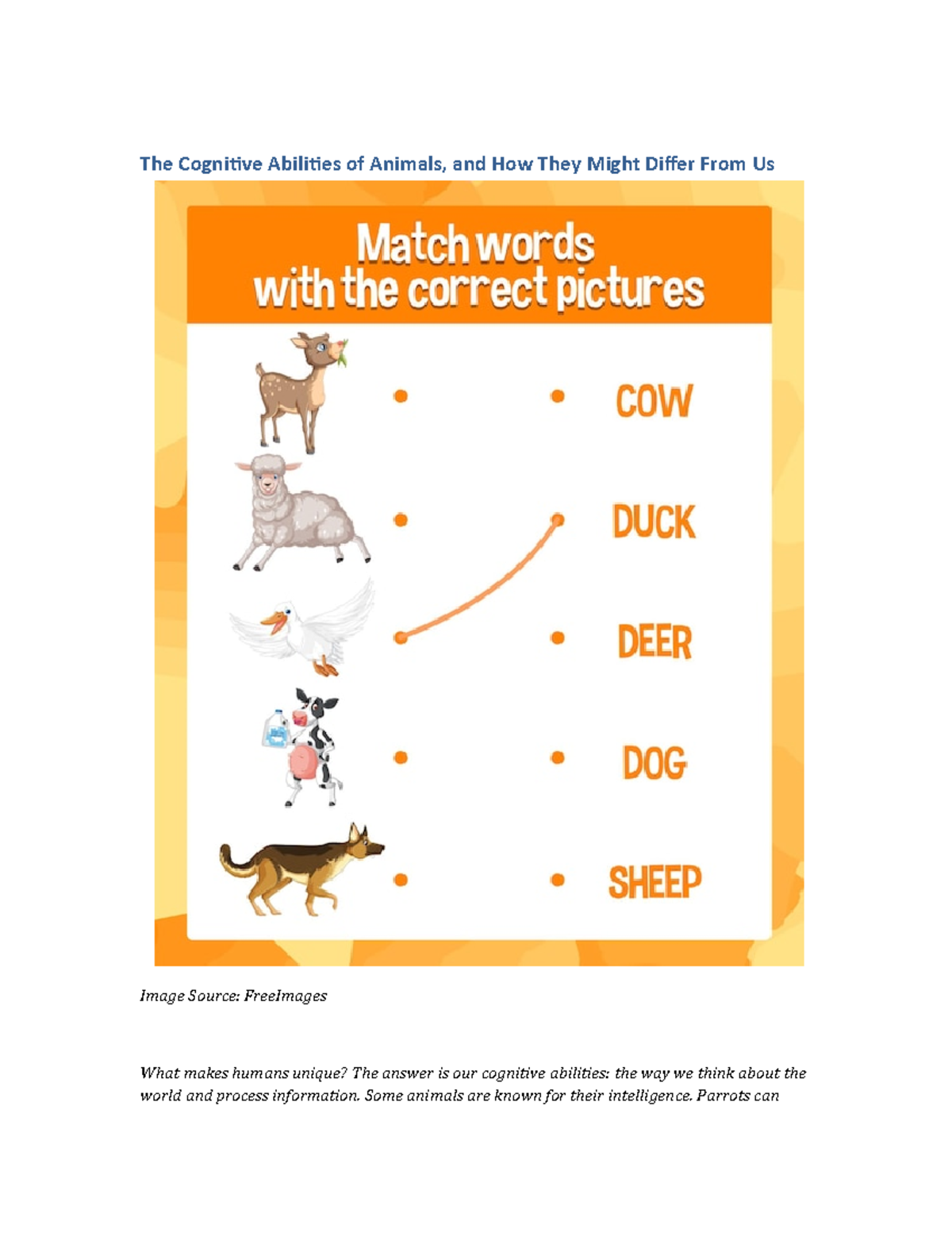 The cognitive abilities of animals, and how they might differ from us ...