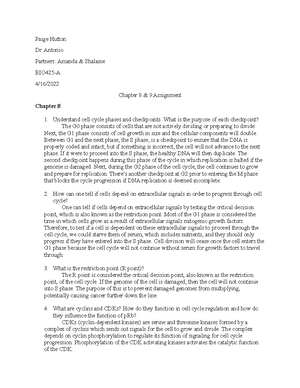 BIO425 Case Study 1 - Paige Hutton Dr. Antonio BIO425-A 2/1/ Case Study ...