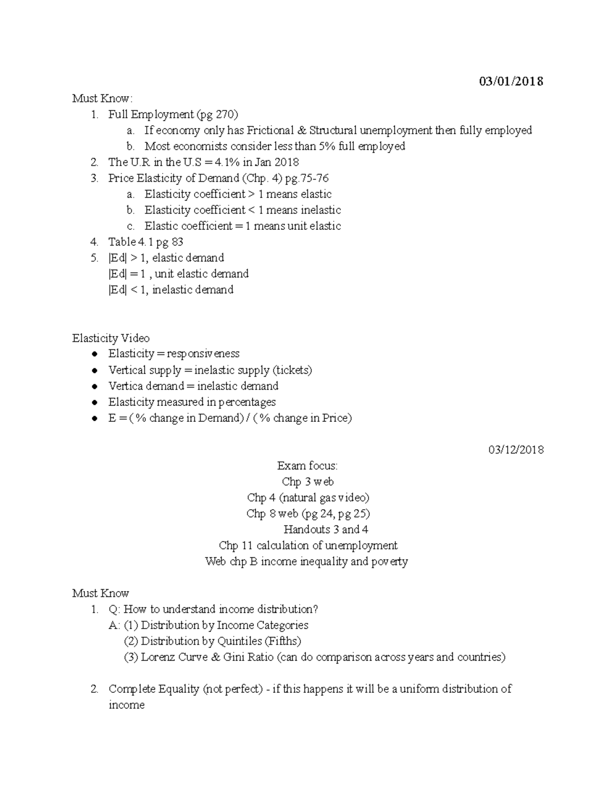 Economics 101 3-1-18 - Here are my economic notes from the lecture - 03 ...