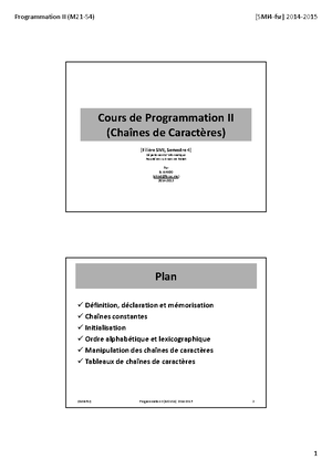 4 SDLineaires En C Programmation II SMI S4 2x2 - Cours de Programmation II (Structures de ...