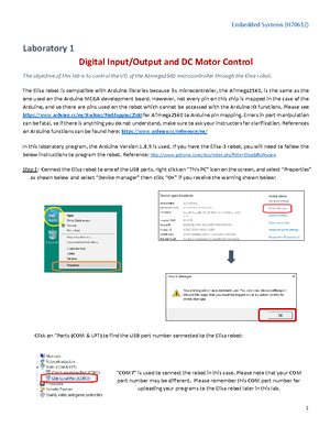 Lab 04 - Timer Interrupts, Pulse Width Modulation and Wall Following Robot - Embedded Systems ...