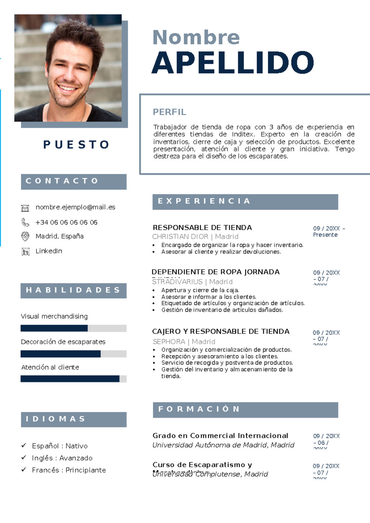 MODELOS ATS DE HOJA DE VIDA - F O R M A C I Ó N P U E S T O I D I O M A ...