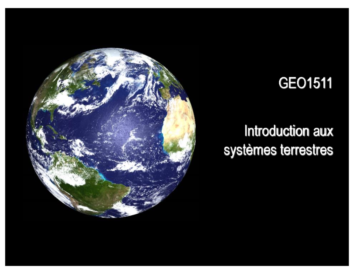 Thème1 Intro Systeme Terrestre Master (Hiver 2023) - GEO Introduction ...